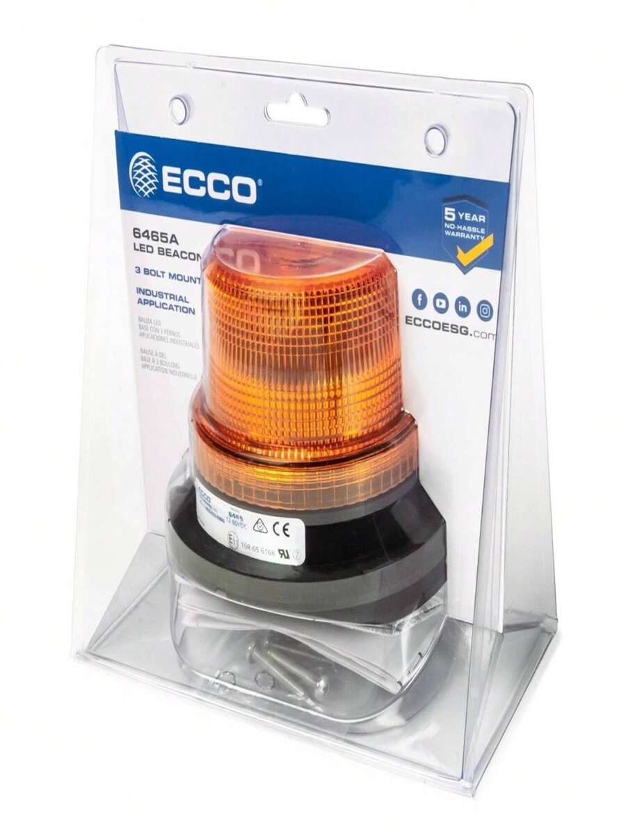 Ecco Warning Lights 6465A-CS 12-80 VDC 360 Deg SAE Class III 3-Bolt LED ...