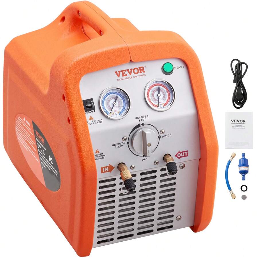Refrigerant Recovery Machine - Dual Cylinder Portable AC Recovery ...