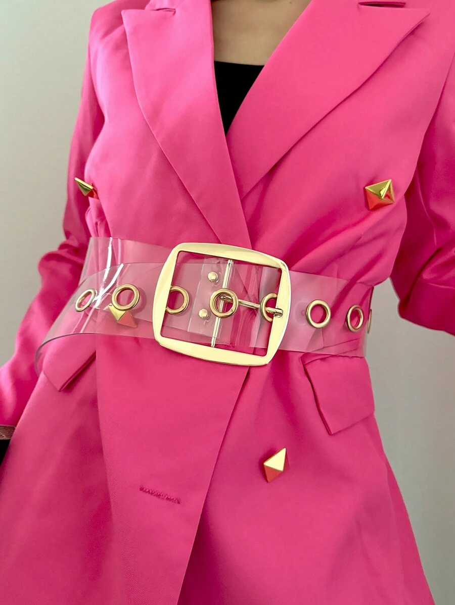 1pc Transparent PVC Wide Belt, Suitable For Suit Jackets, Dresses, For ...