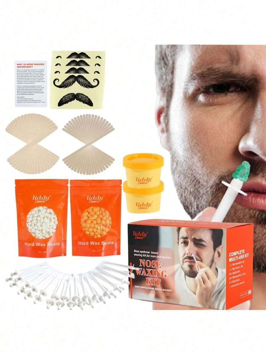 Portable Painless Nose Wax Kit For Men & Women Nose Hair Removal Wax ...