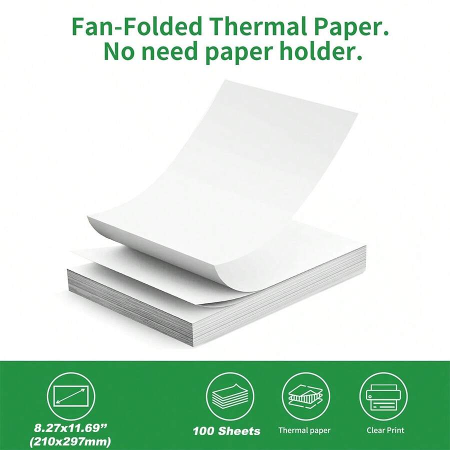 Thermal Printer Paper 8.27 X 11.69 Inch A4 Size, Quick-Dry Writing ...