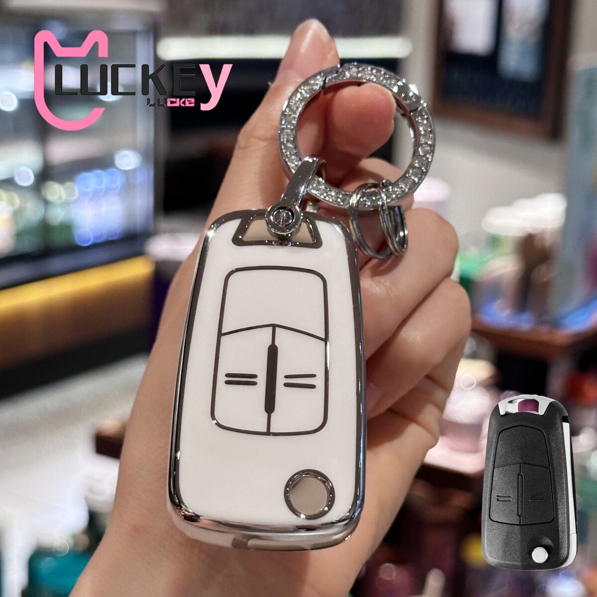 Key Fob Cover With Keyring Car Keychain Lanyard For Opel Vauxhall Astra ...