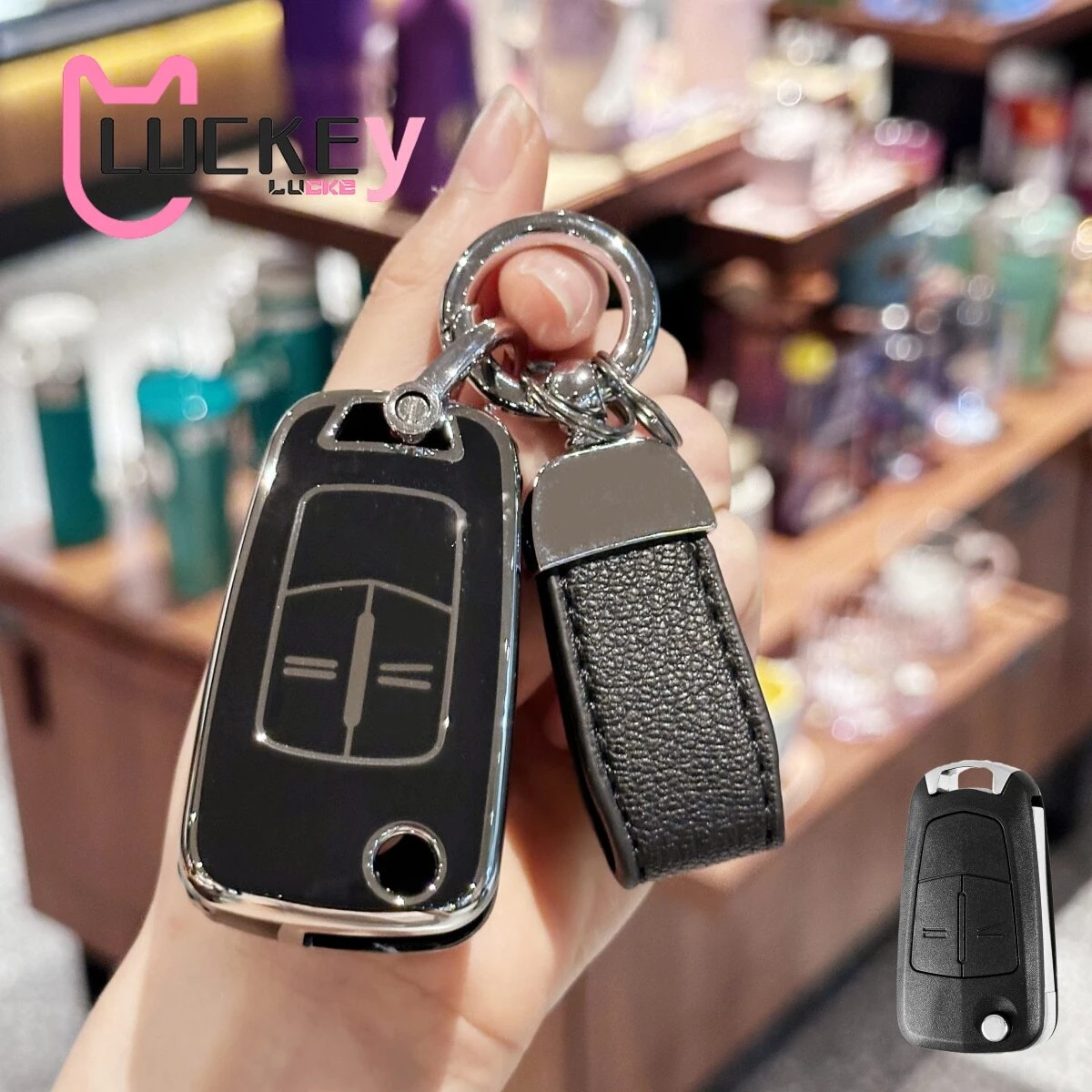 Key Fob Cover With Keyring Car Keychain Lanyard For Opel Vauxhall Astra ...