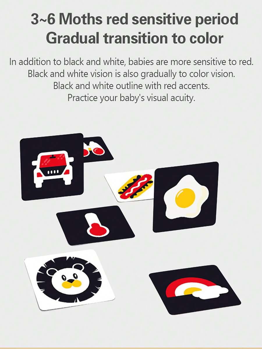 Montessori Baby Visual Stimulation Card Toy Black And White Card High ...
