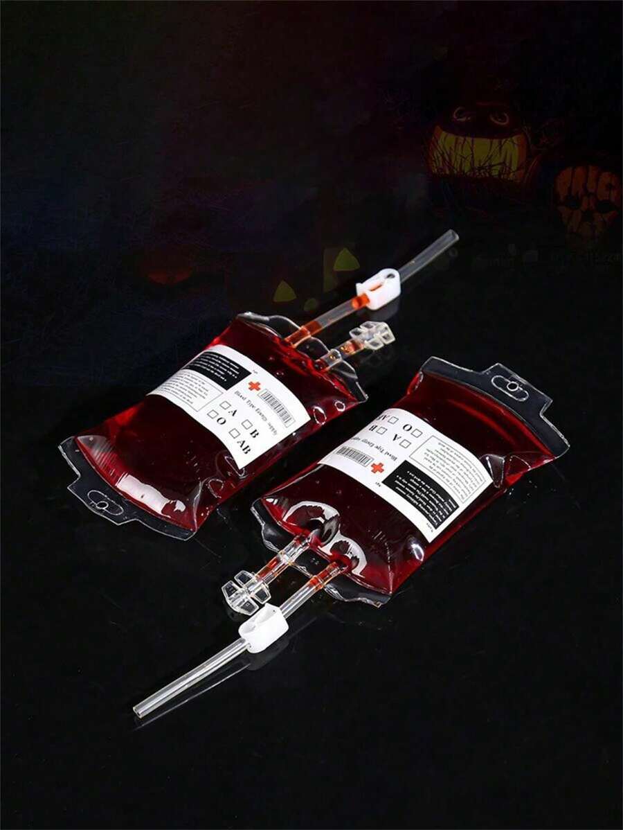 1pc 350ml Vampire Blood Bag Prop For Halloween Decoration, Fake Blood ...