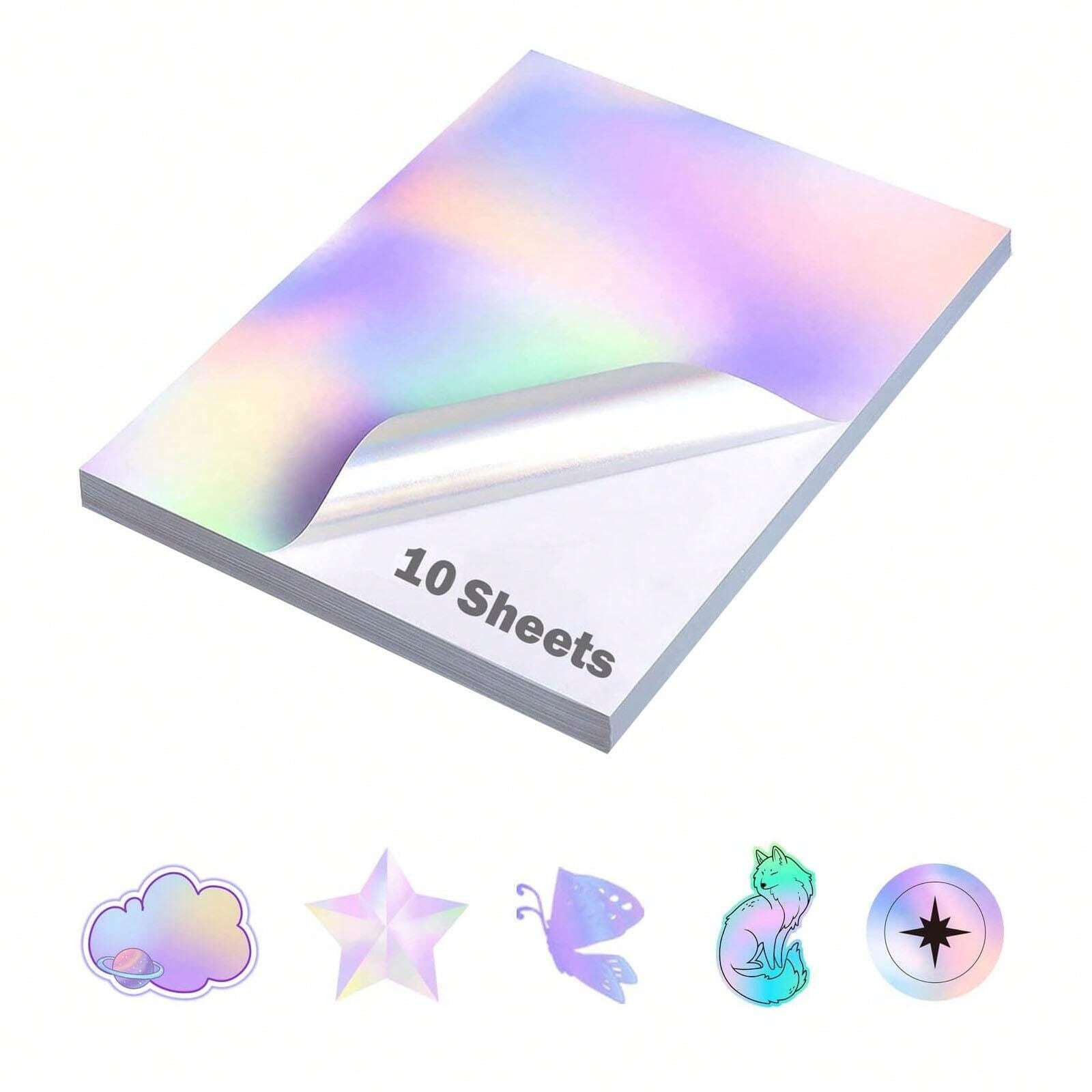 A4 Größe, 10 Blatt holografisches bedruckbares Aufkleber Papier für ...
