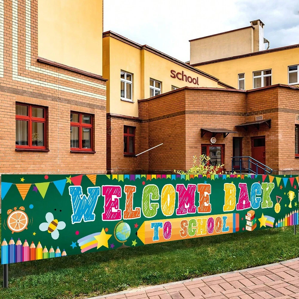 Welcome Back To School Banner - Multipurpose Polyester Sign, For ...