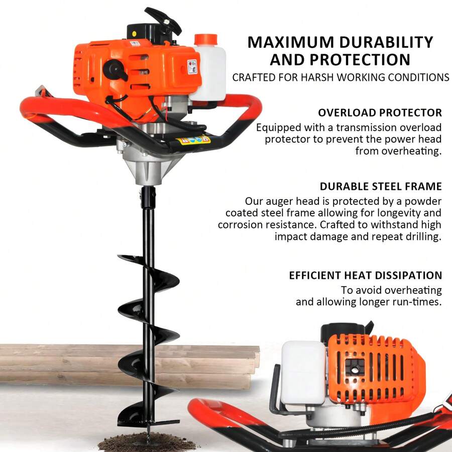 Barrena de tierra de 62cc, barrena para hacer hoyos de postes ...