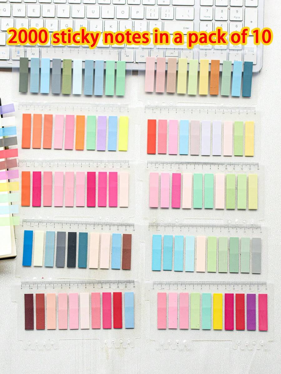2000 Sticky Notes A Total Of 10 Different Colors And Styles Index ...