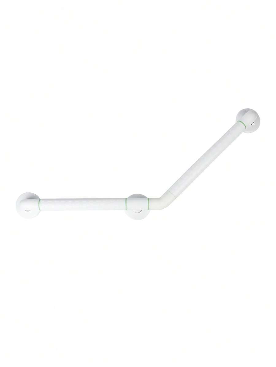 Bathroom L-Shaped 135-Degree Handrail White Stainless Steel +PVC Toilet ...