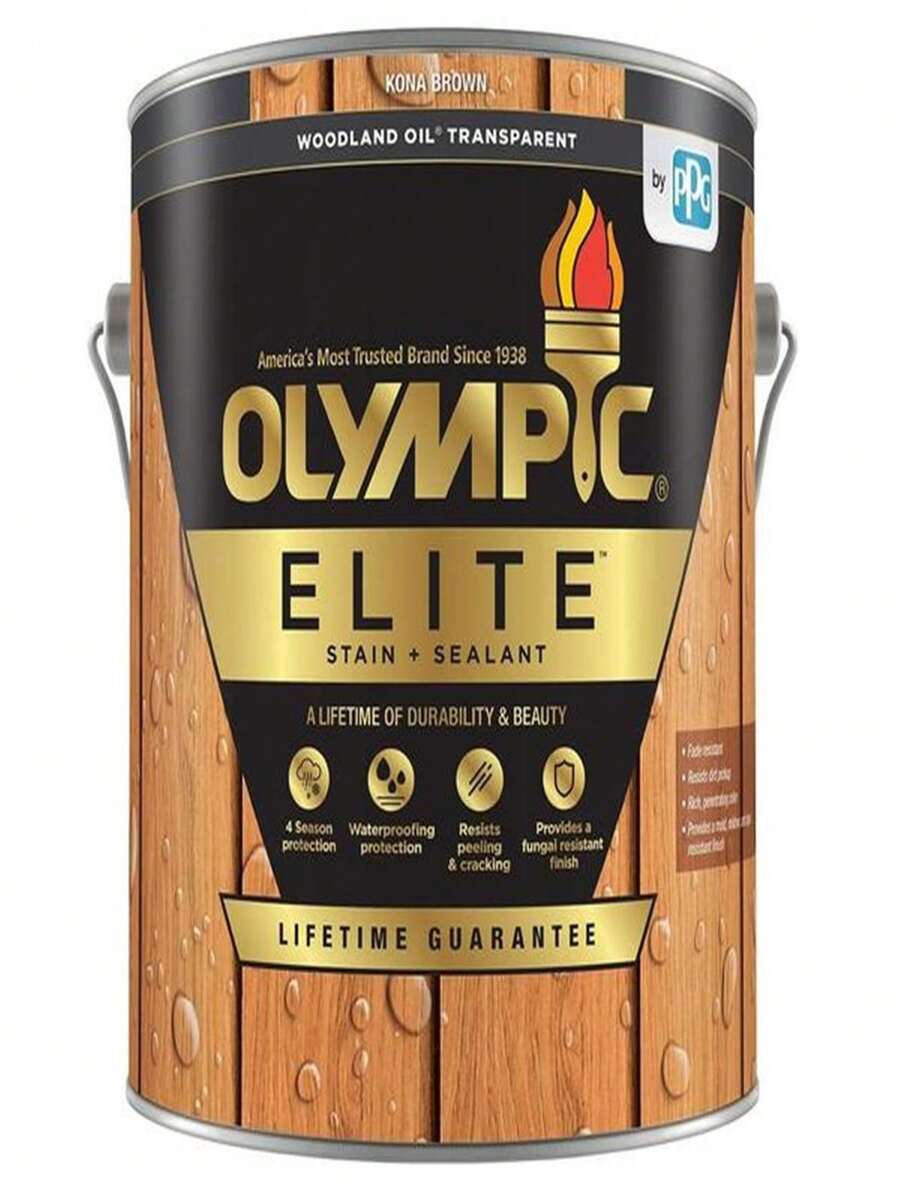 Olympic & PPG Architectural Fin 268999 1 Gal Oil Stain - Kona Brown ...