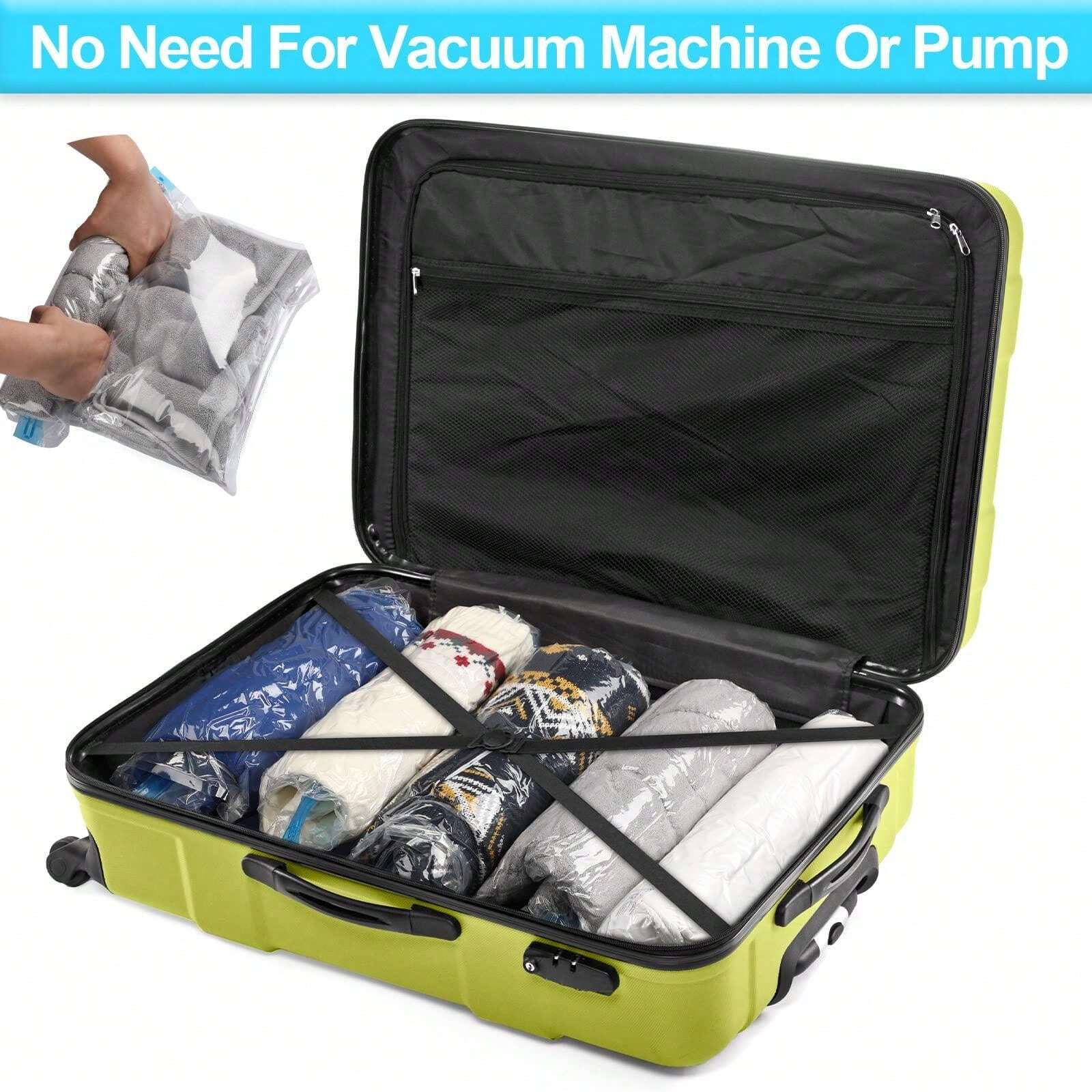 Travel Space Saver Bags , Reusable Vacuum Travel Storage Bag, Saves 75% ...