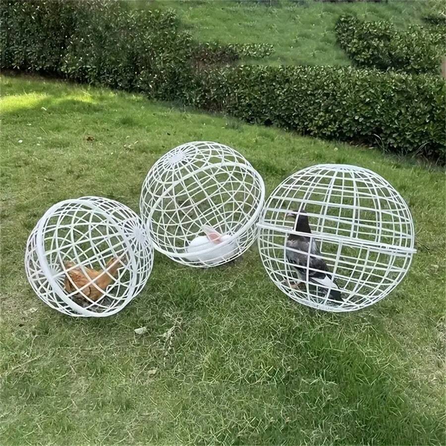 1pc Rotating Plastic Round Chicken Coop, Bird Cage Ball, Small Pet ...