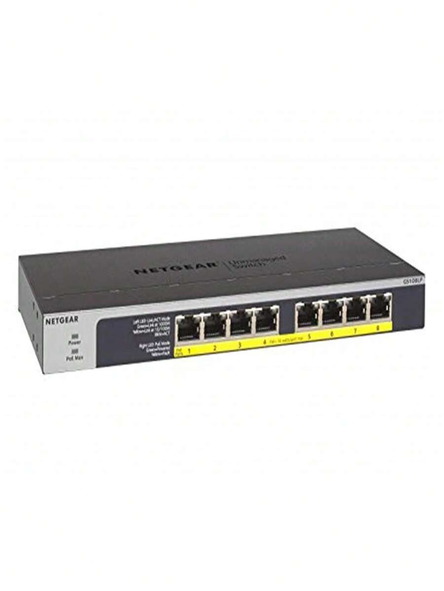 Netgear GS108LP-100NAS 60W 8-Port PoE Plus Gigabit Ethernet Unmanaged ...