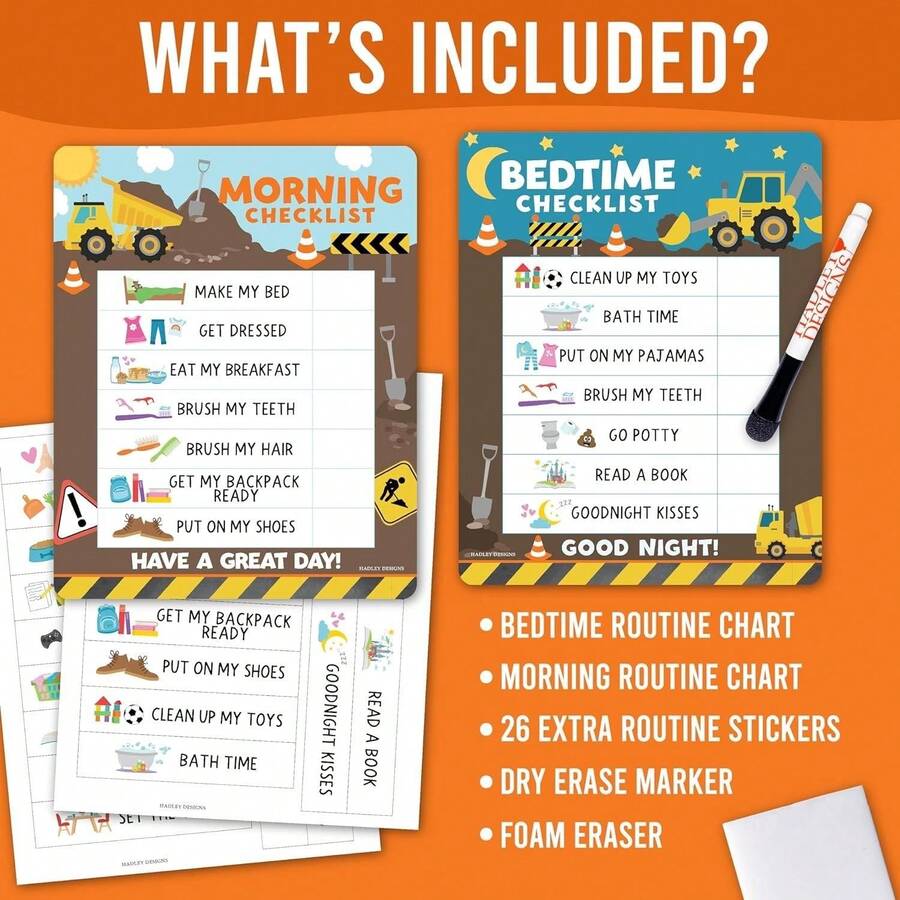 Construction Daily Schedule For Kids Schedule Board For Home - Reward ...