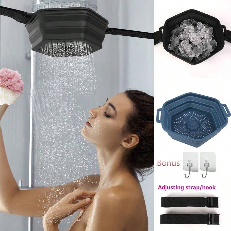 Silicone Ice Bath Device, Add Ice Cubes To The Container, The Shower ...