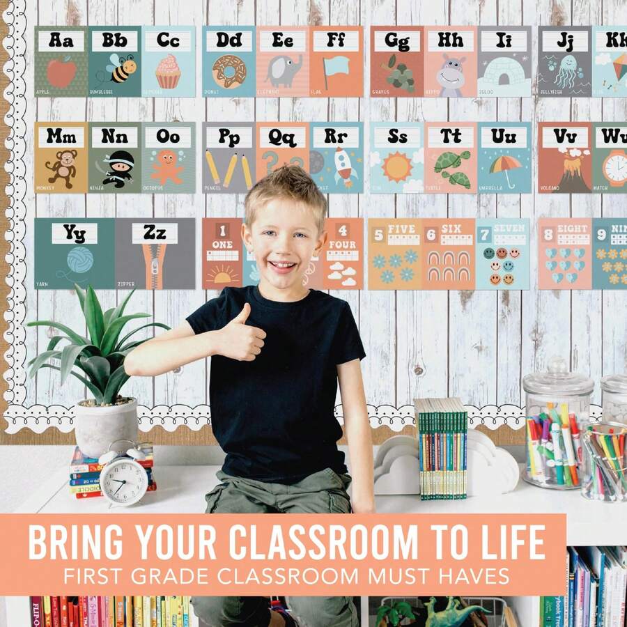 Retro Alphabet For Classroom Wall Line - Alphabet Letters For Classroom ...