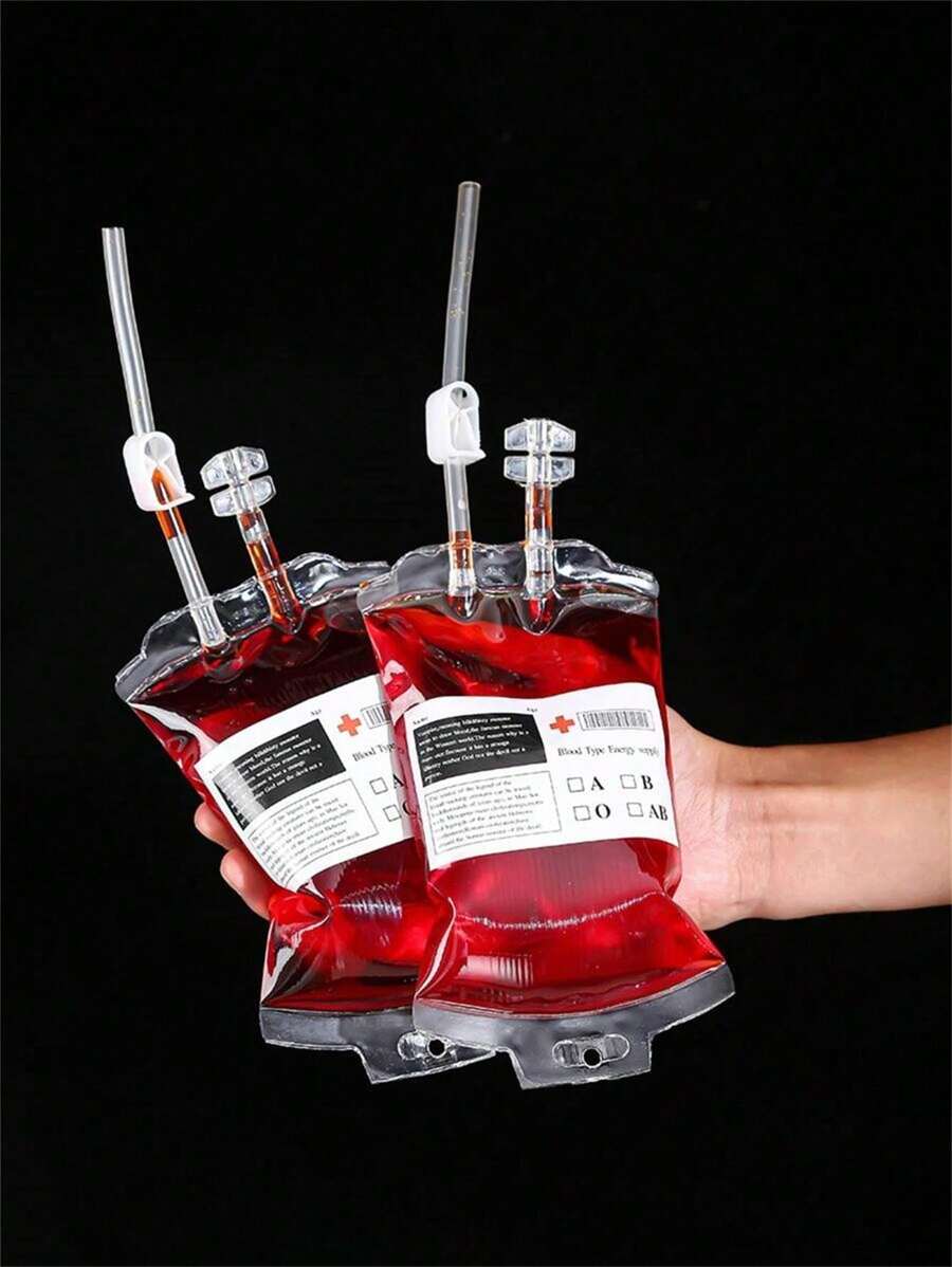 1pc 350ml Vampire Blood Bag Prop For Halloween Decoration, Fake Blood ...