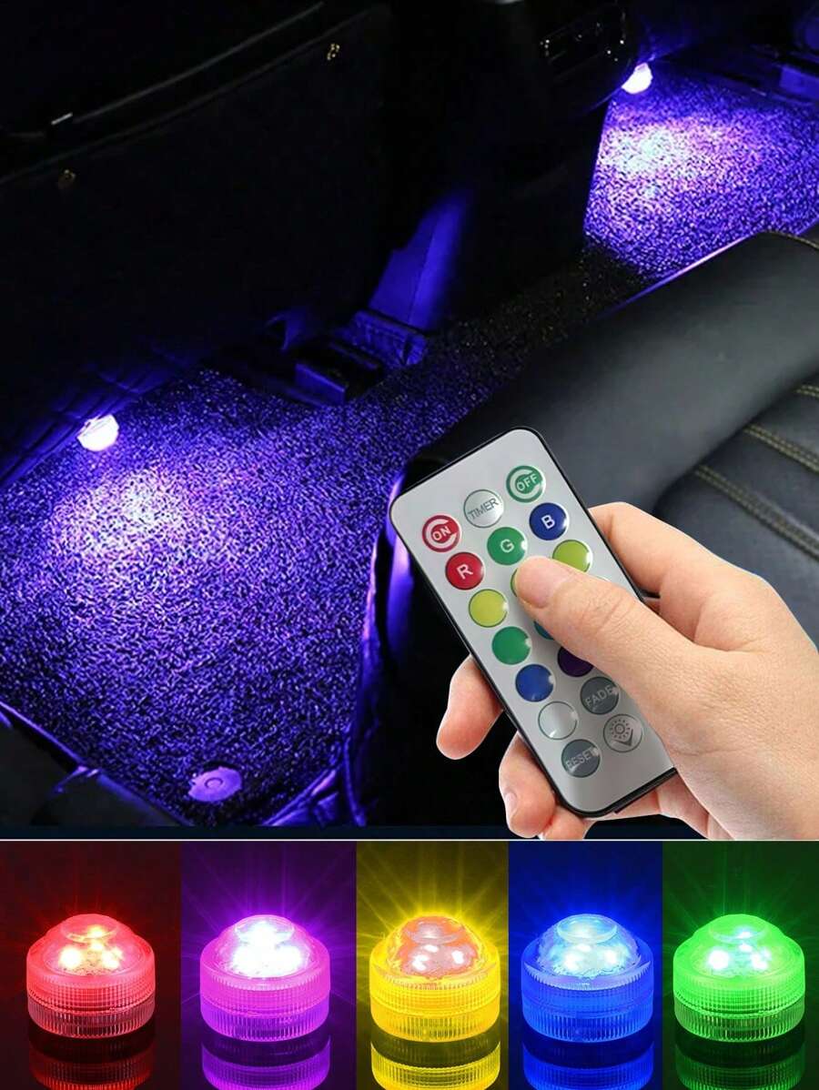 Multicolor Led Ambient Lighting System For Car Interior With Wireless ...