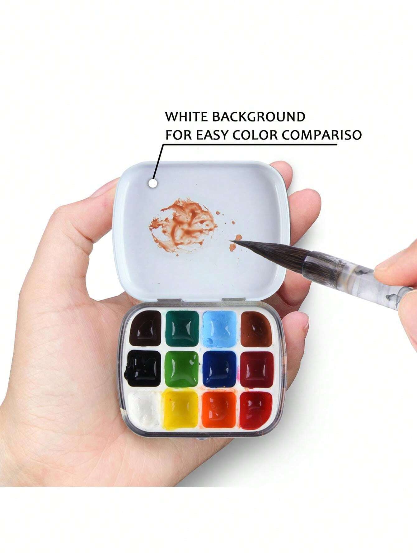 Mini Empty Portable Watercolor Tin Palette Paint Case With 12-Well ...