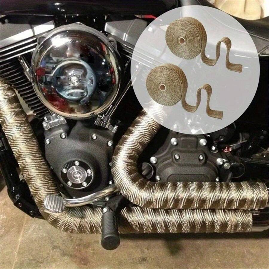 5M Roll Fiberglass Heat Shield Motorcycle Exhaust Header Pipe Heat Wrap ...