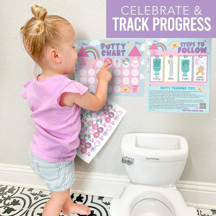 Princess Potty Training Chart For Toddler Girl - Potty Training Sticker ...