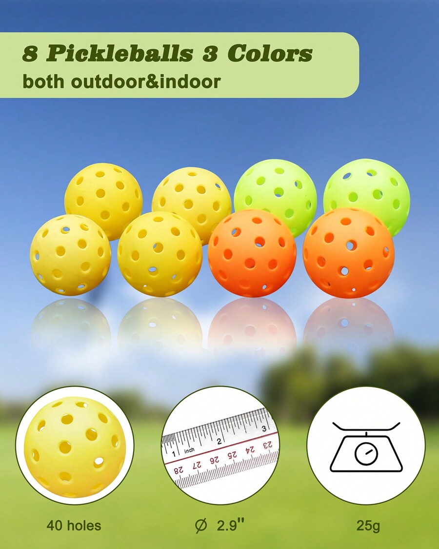 NQV Half Court Pickleball Net - 10FT Pickleball Net+4 Wood Pickleball ...