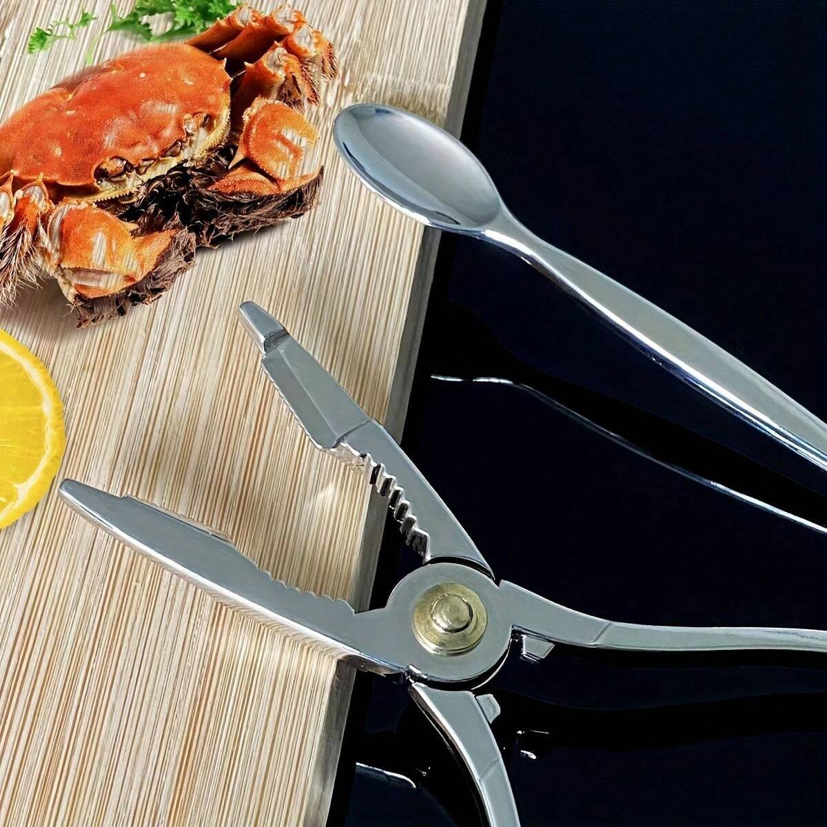 1 Set, Crab Eating Tool, Professional Seafood Shell , Zinc Alloy Crab ...