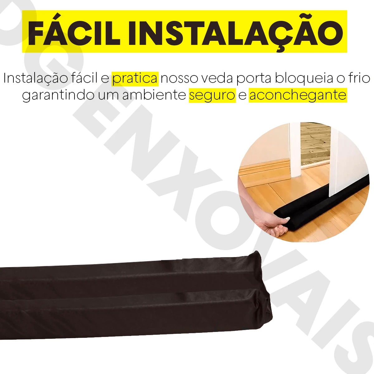 Veda Porta 80cm Protetor de Porta Isolamento Térmico Vedação de Portas ...
