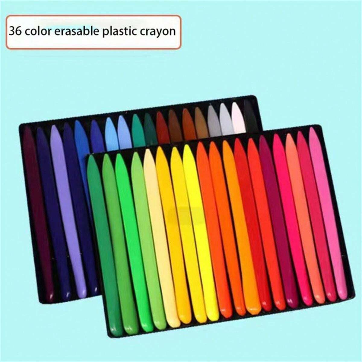 1 set de 6/12/24/36 crayones de cera de colores mixtos, que no manchan ...