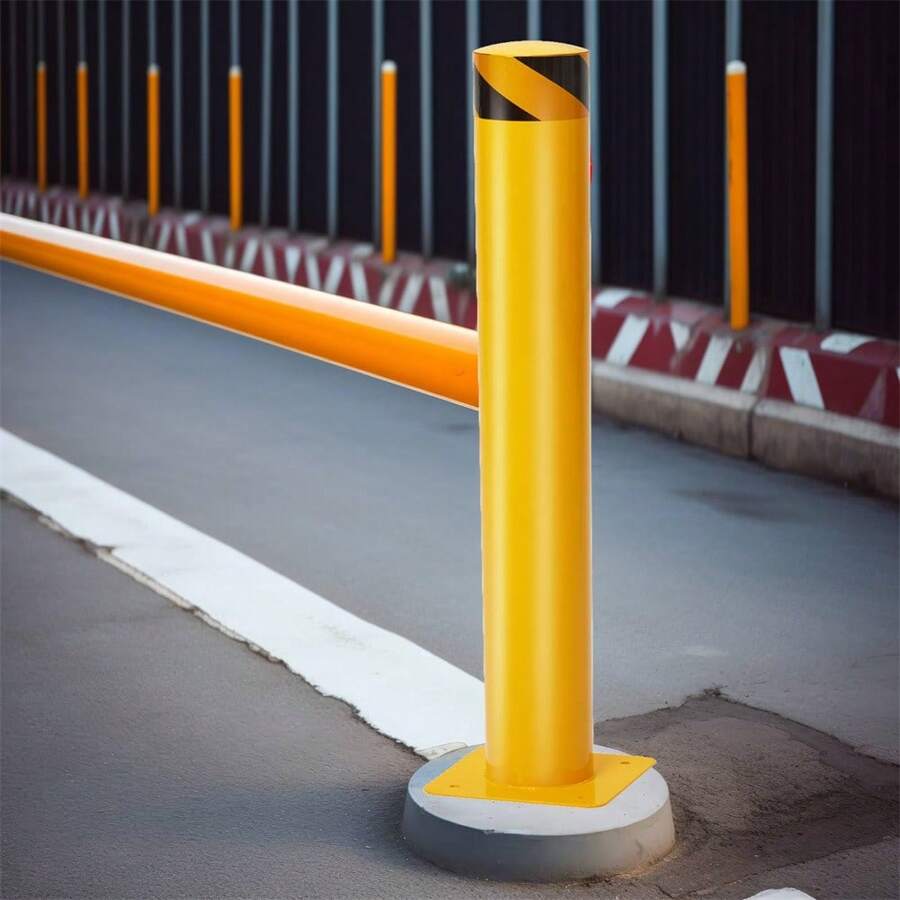 42 Inch/48 Inch Safety Bollard, 2 Packs Safety Steel Bollard Post ...