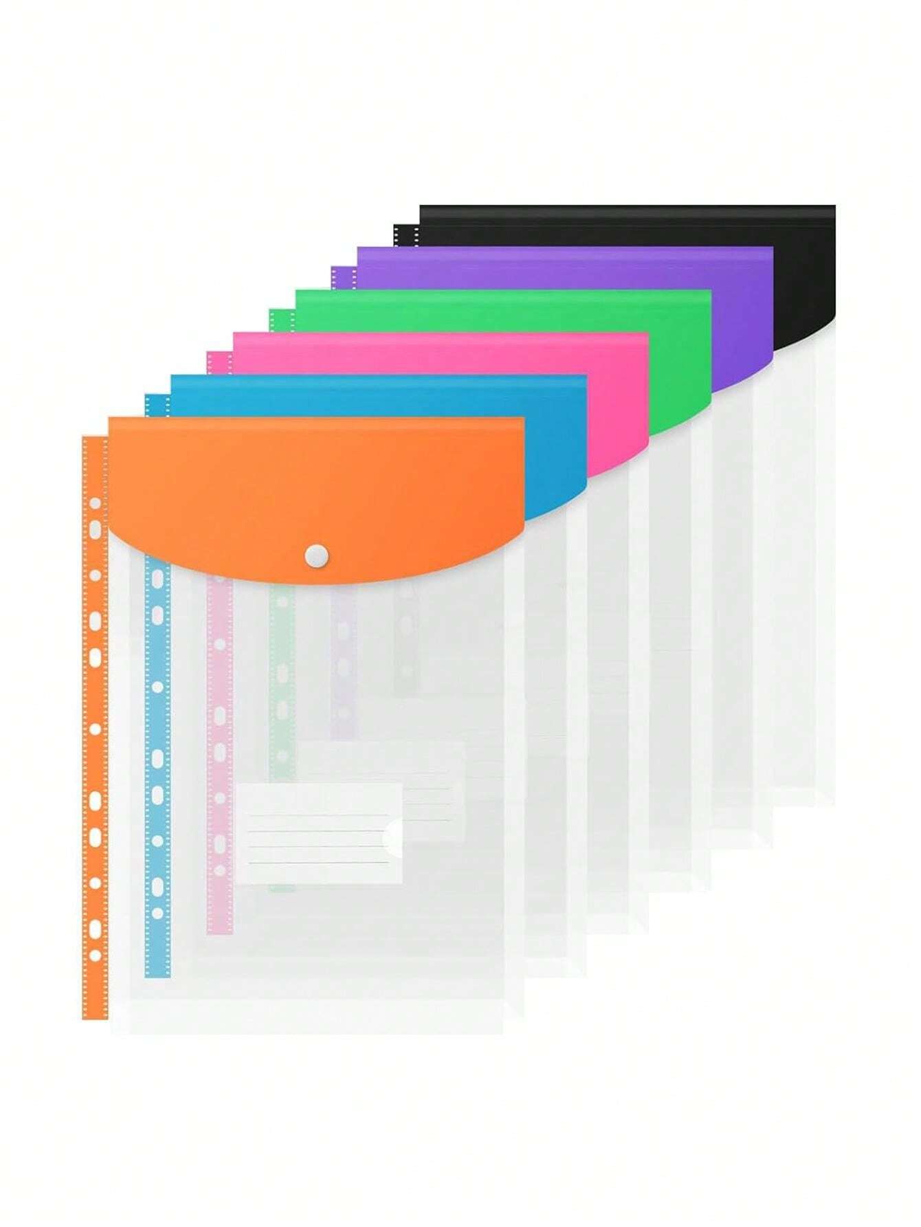 6pcs Vertical Clip Pocket File Folders, A4 Size Expandable Plastic File ...