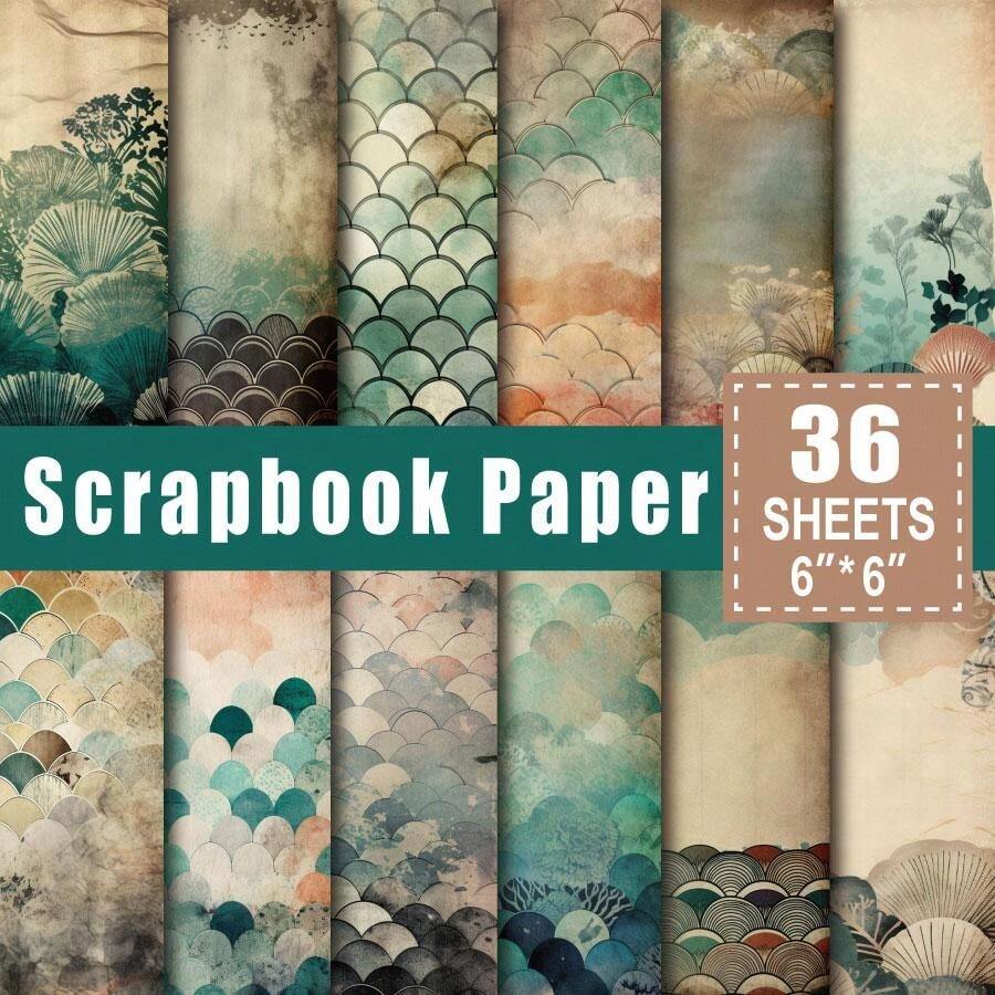 36 Sheets Scrapbook Paper Pad In 6*6'', Art Craft Pattern Paper For ...