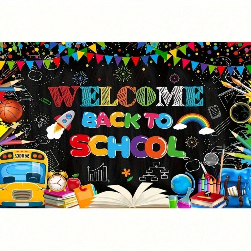 Bannière de bienvenue à la rentrée des classes, décoration de fête du ...