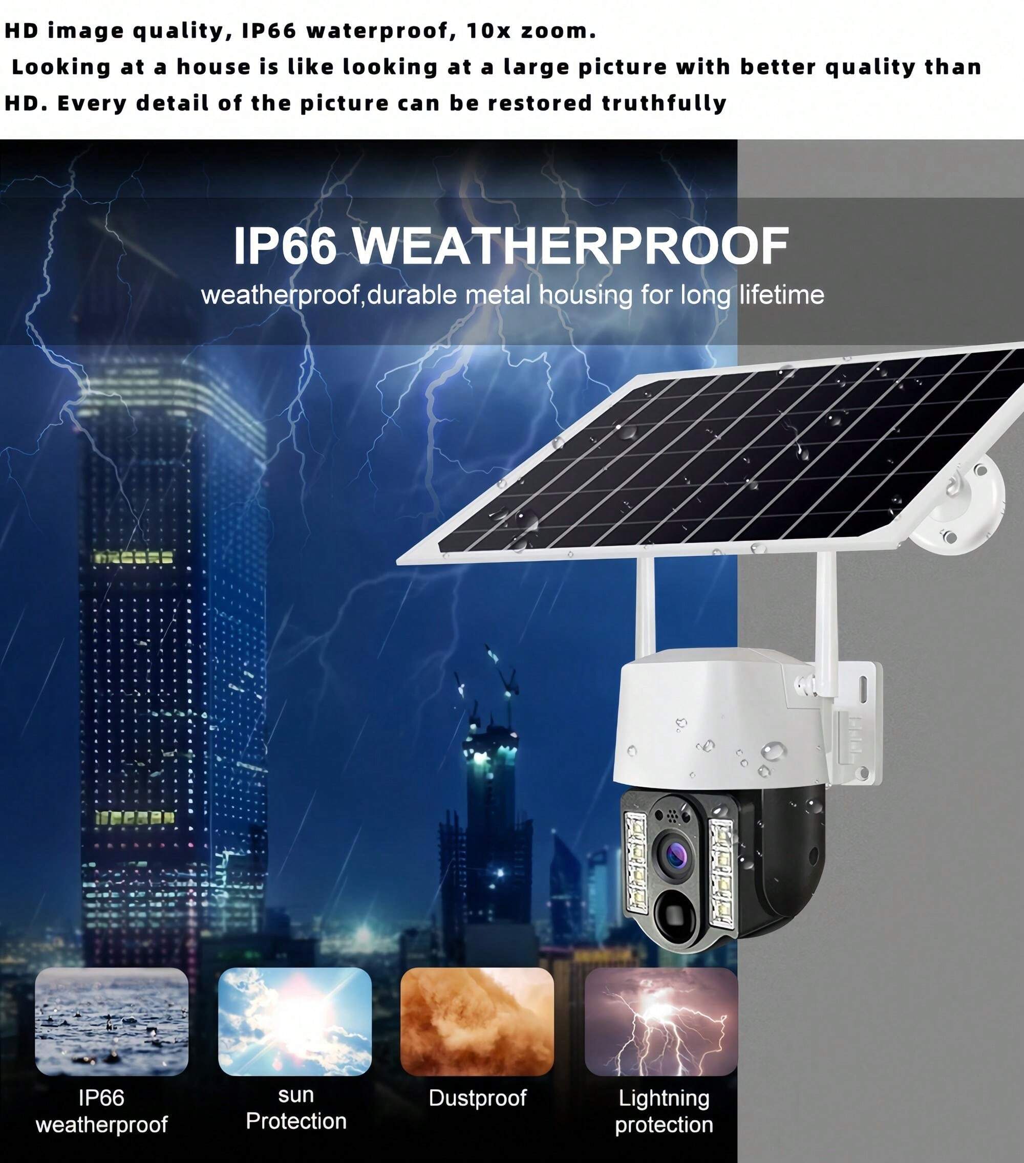 V380 Pro WIFI Solar Powered Camera Home Security WIFI Solar Camera ...