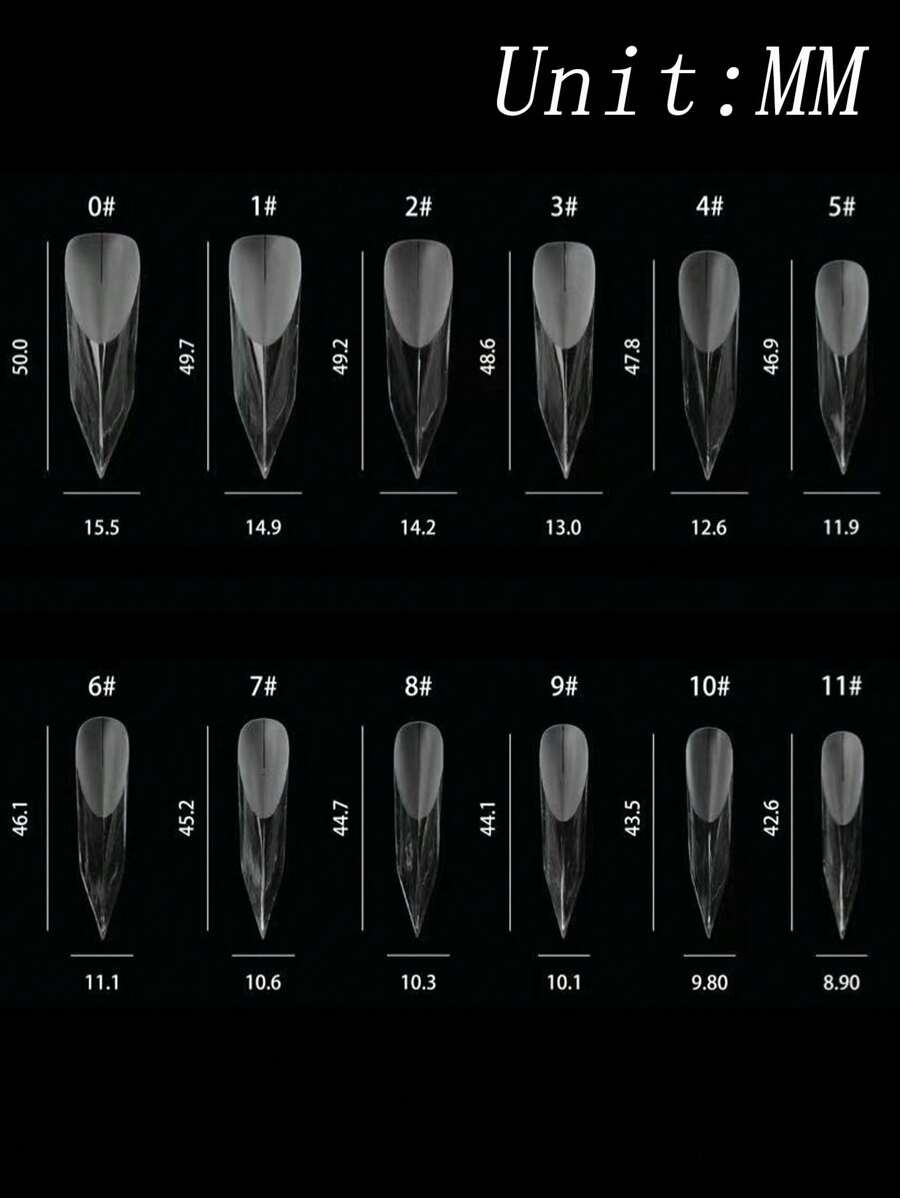120pcs Long Clear Coffin Nails Tips Extra Long No C Curve Half Cover