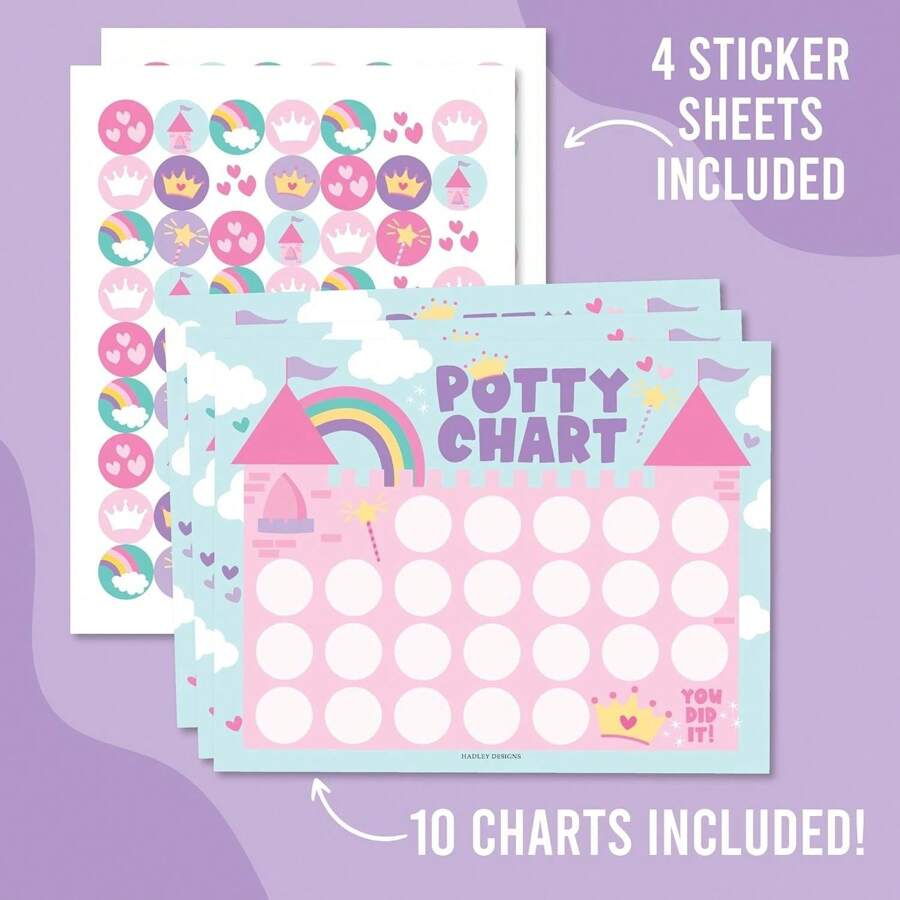 Princess Potty Training Chart For Toddler Girl - Potty Training Sticker ...
