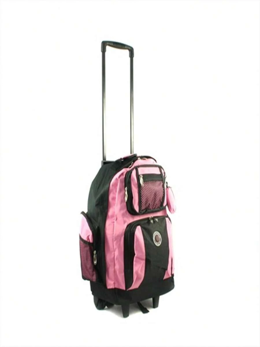 Unbeatablesale Transworld 738131-PNK Roll-Away Deluxe Rolling Backpack ...