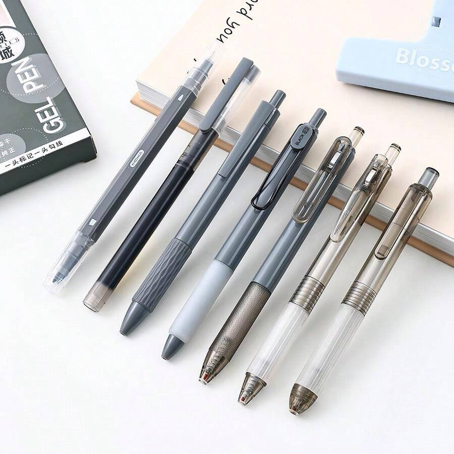 [7 Pieces Of 1 Box] Dopamine In The Same Color By The Pen Set Students ...