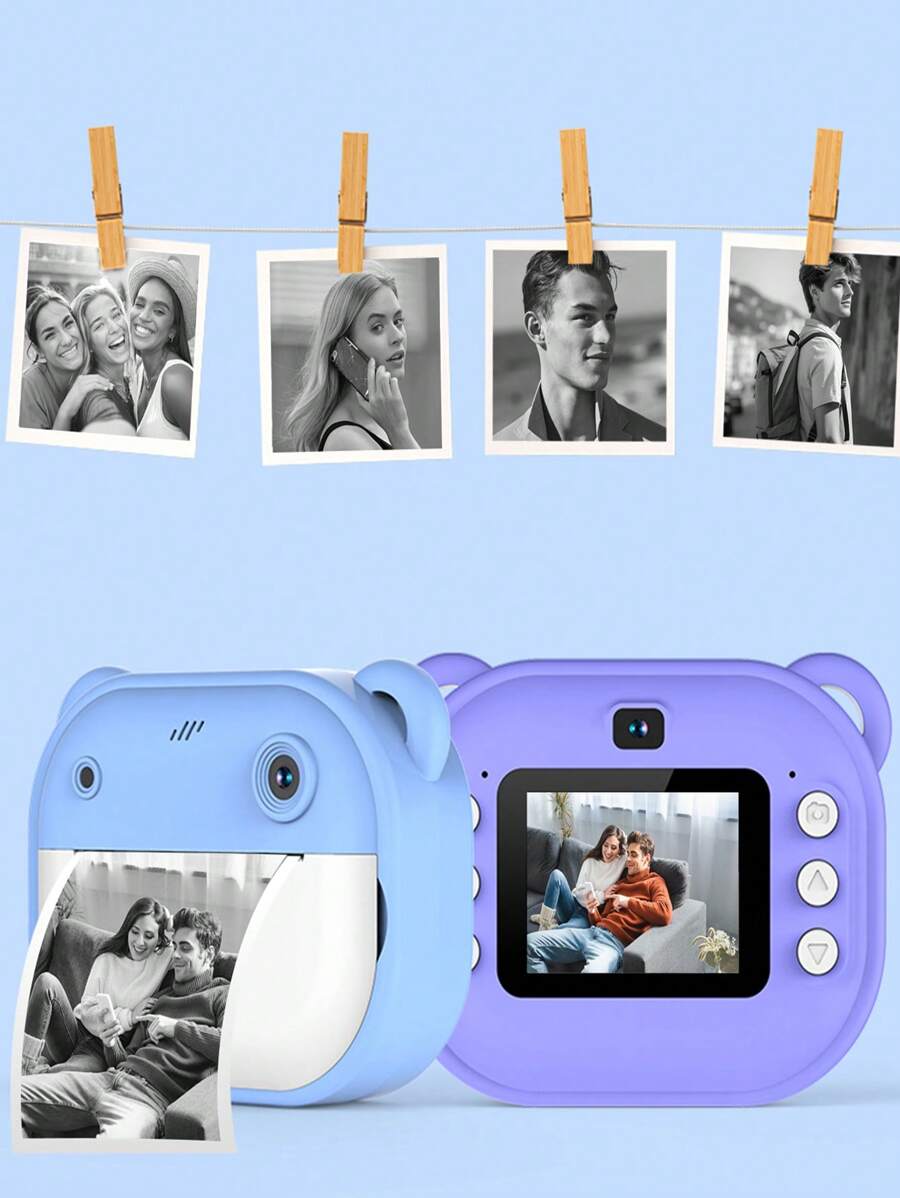 High Definition Dual Camera Cartoon Instant Film Camera Printer, No-Ink ...