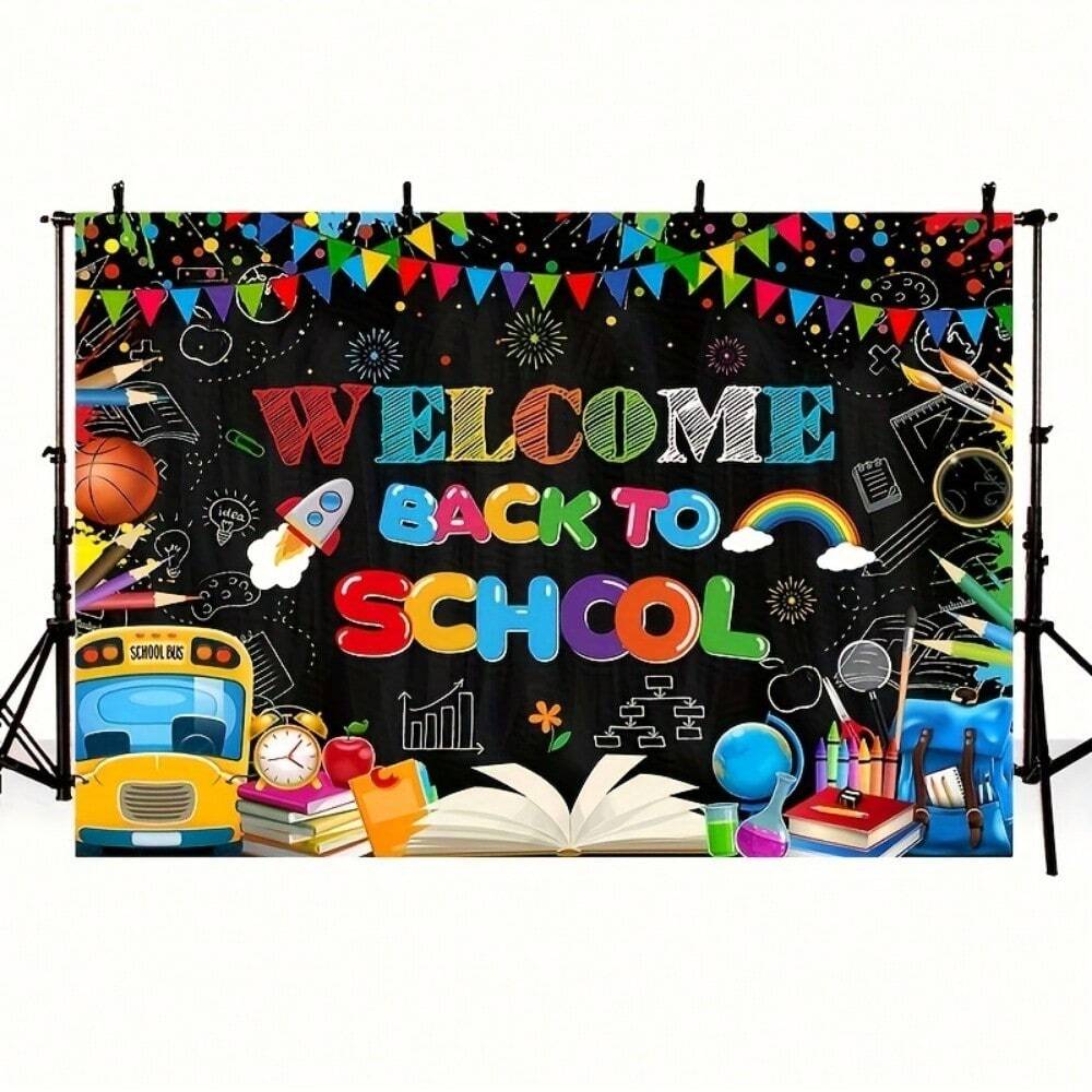 Bannière de bienvenue à la rentrée des classes, décoration de fête du ...