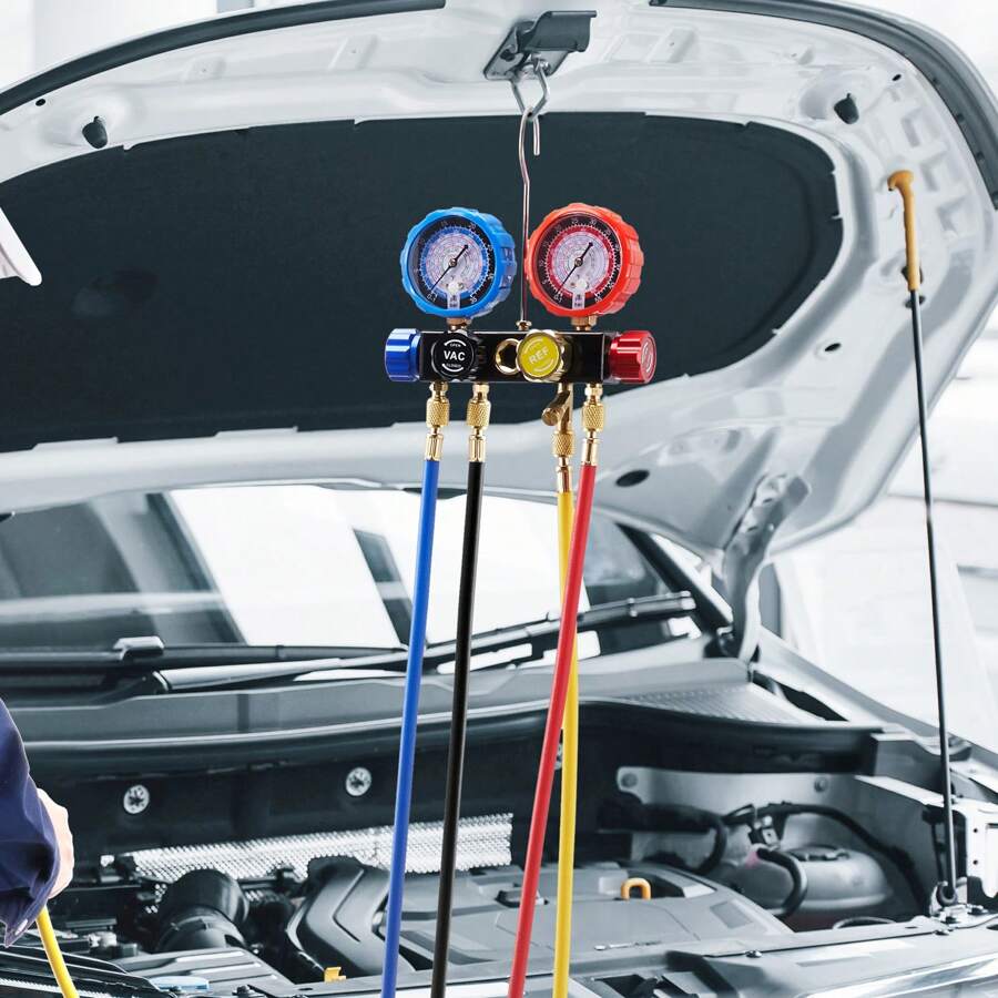 VEVOR 4 Way AC Gauge - AC Manifold Gauge Set For R134A R22 R12 R410A ...