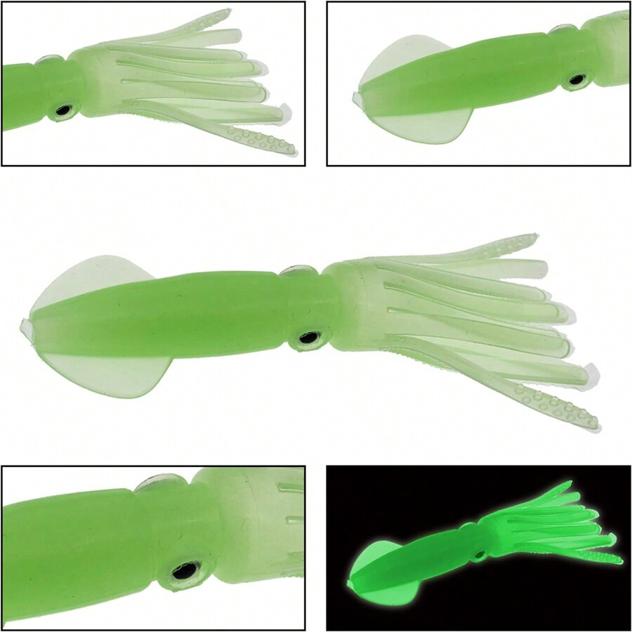 Leuchtender Oktopus und Kalmar Köder, entworfen für Meeresfischen, um ...