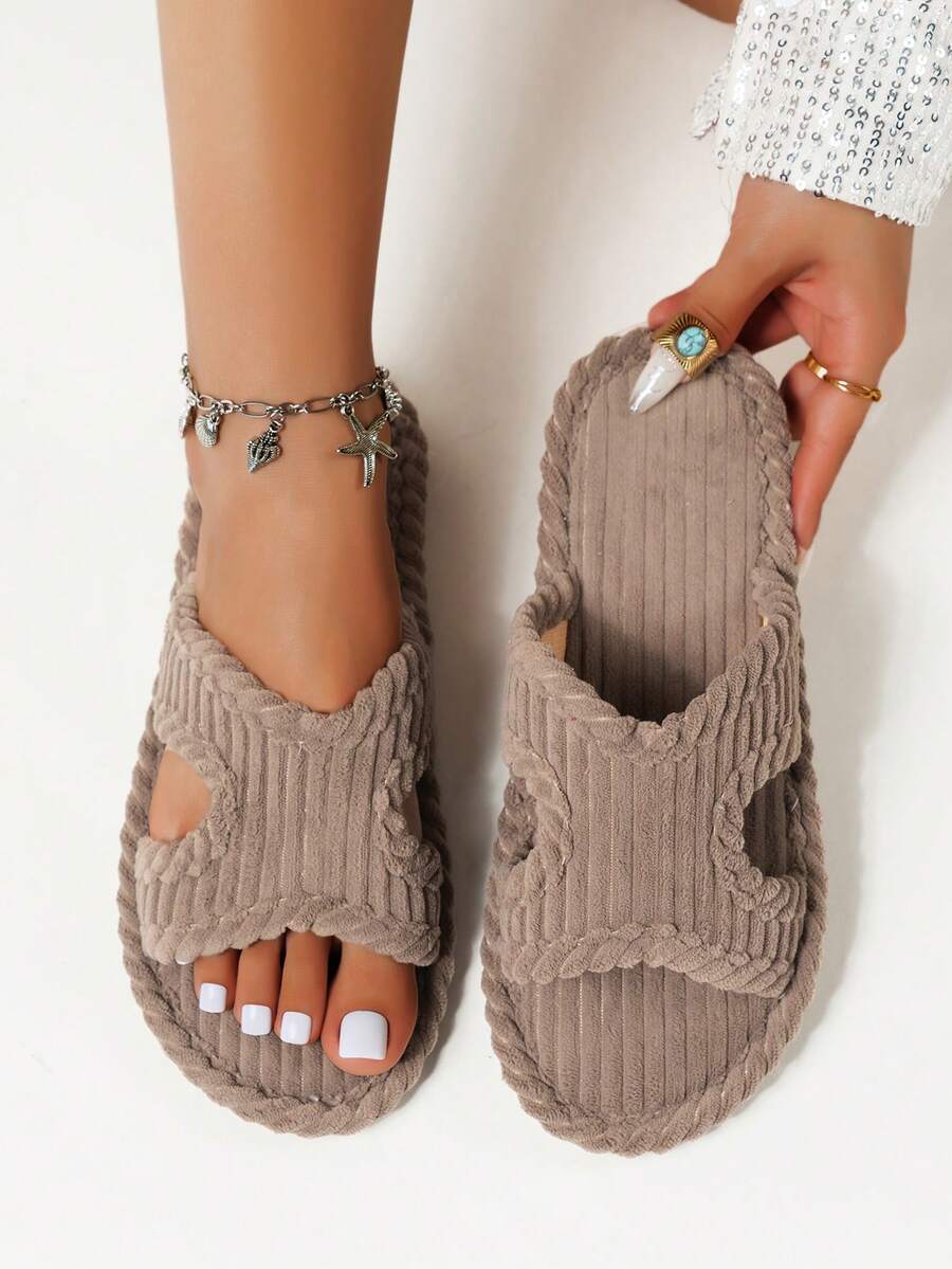 Plus Size Women's Minimalist Solid Color Cross-Strap Breathable & Soft ...