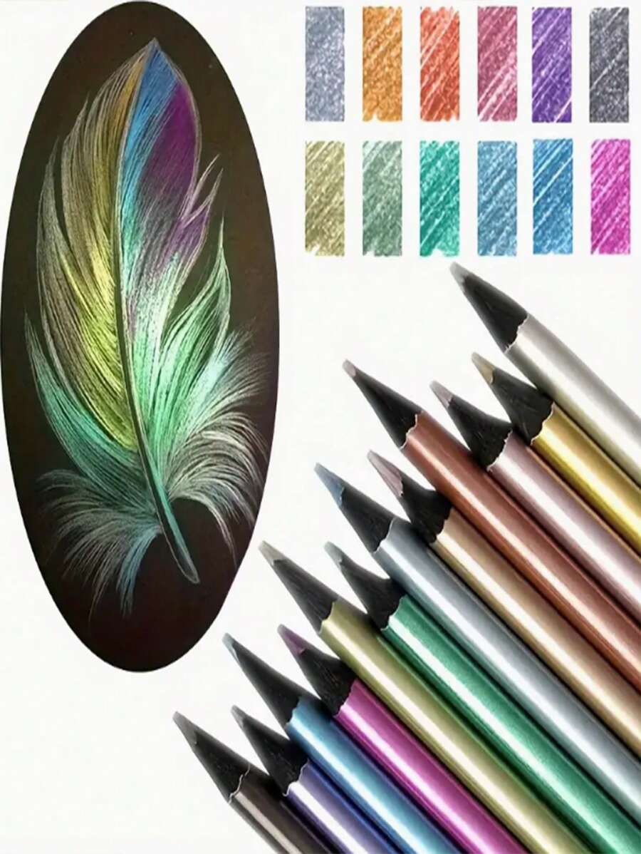 12 pezzi di matite colorate di alta qualità, idrosolubili, in metallo ...