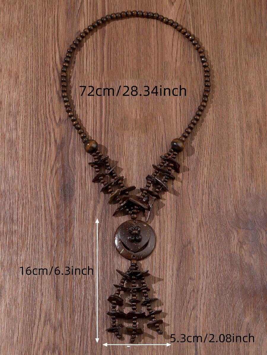 Handmade Bohemian Retro Coconut Shell Necklace, Classic & Versatile ...