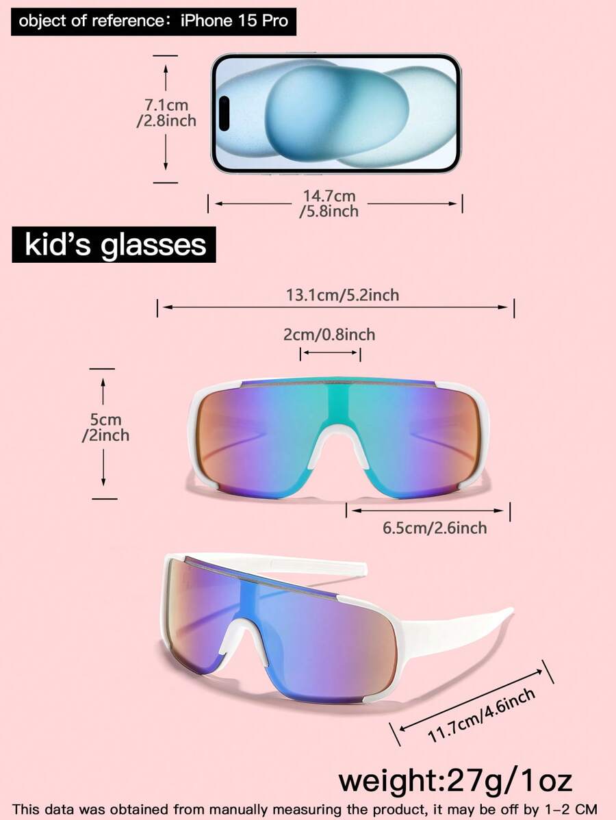 1 PC Boys Girls 4-8Y Acrylic One Piece Outdoor Riding Goggles Fashion ...