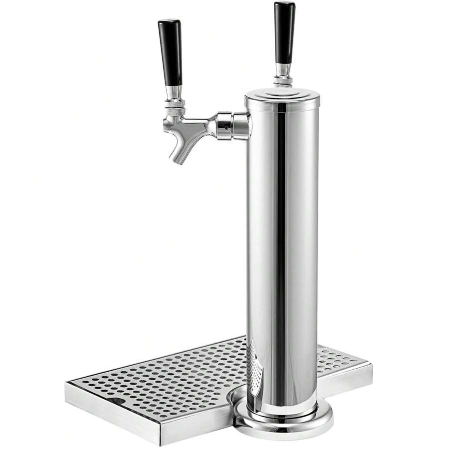 VEVOR Kegerator Tower Kit, Double Tap Beer Conversion Kit, No Tank Keg ...