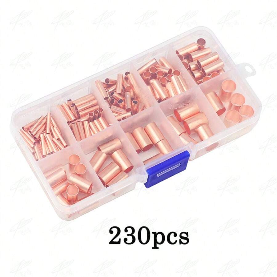 230pcs Copper Connecting Pipe Set, Small Copper Pipes, Cable Connectors ...