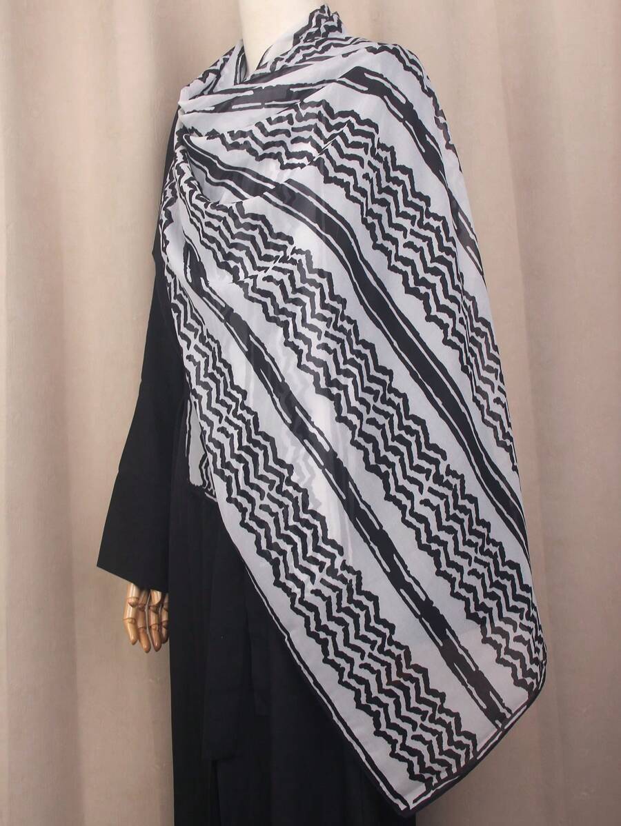 1 Chiffon Keffiyah Digital Printed Traditional Scarf, It Has A Unique ...